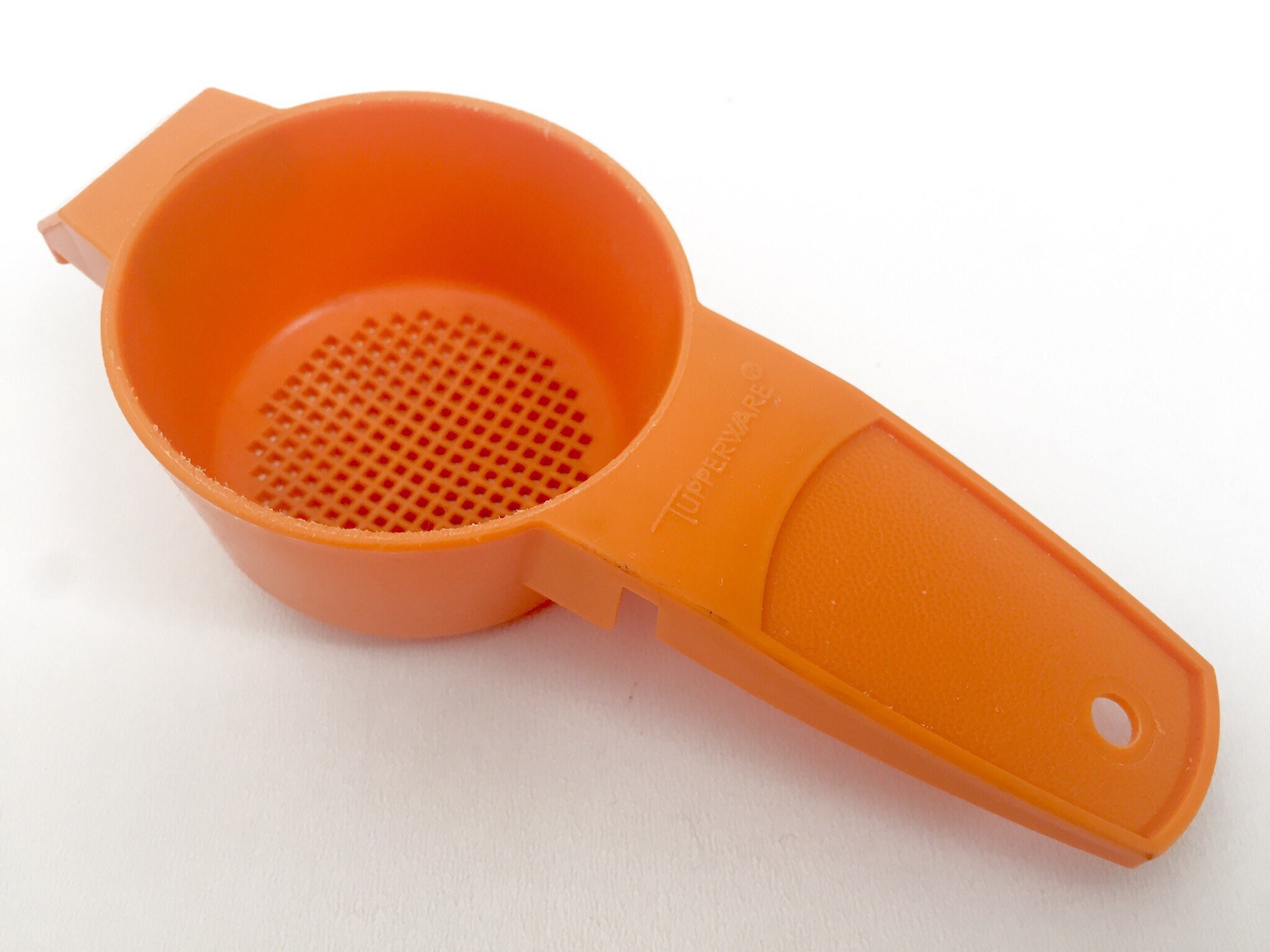 Vintage Tupperware Measuring Cup Strainer Orange Tupperware Strainer ...