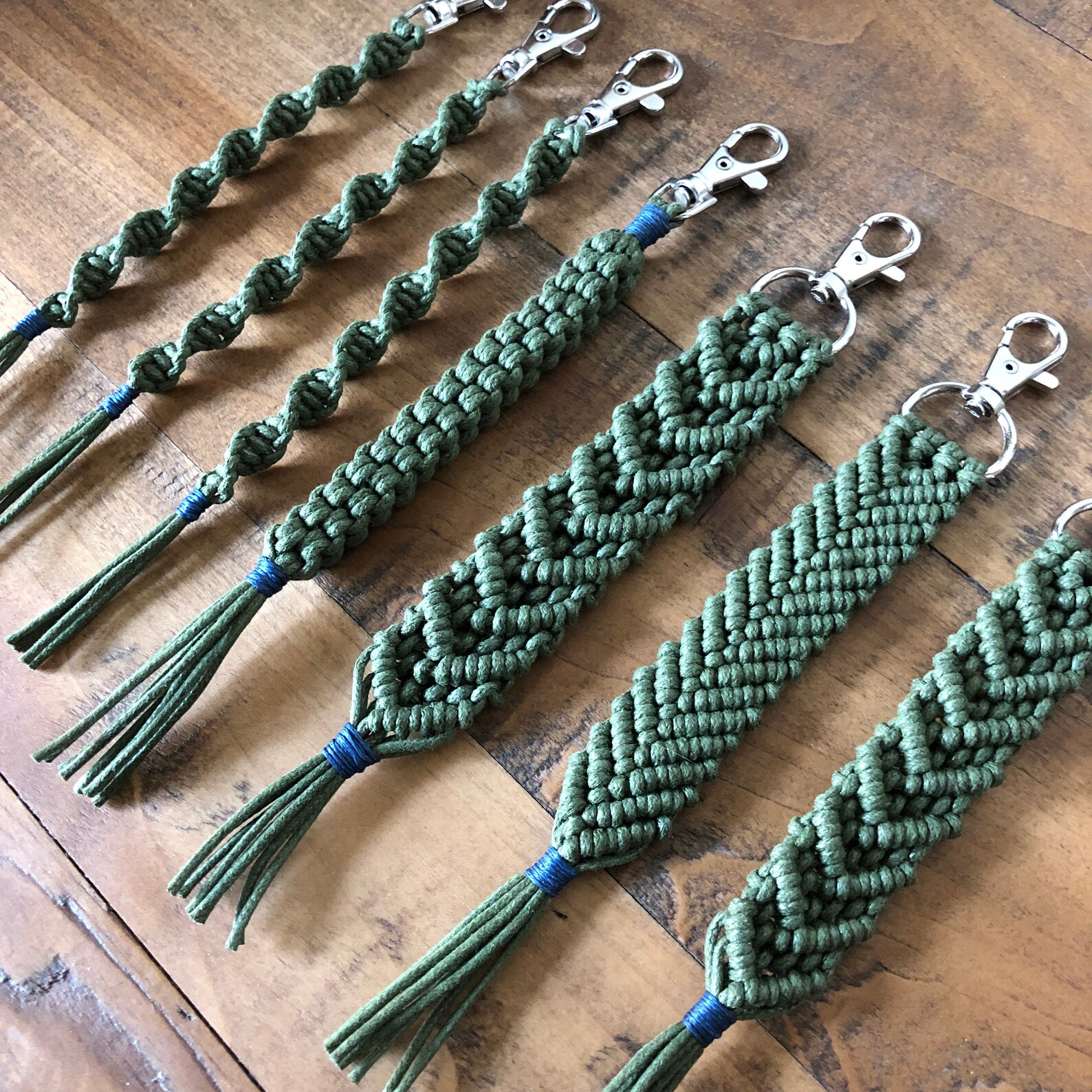 Macrame Keychain - PNW Series - Green in Various Sizes and Styles - Etsy