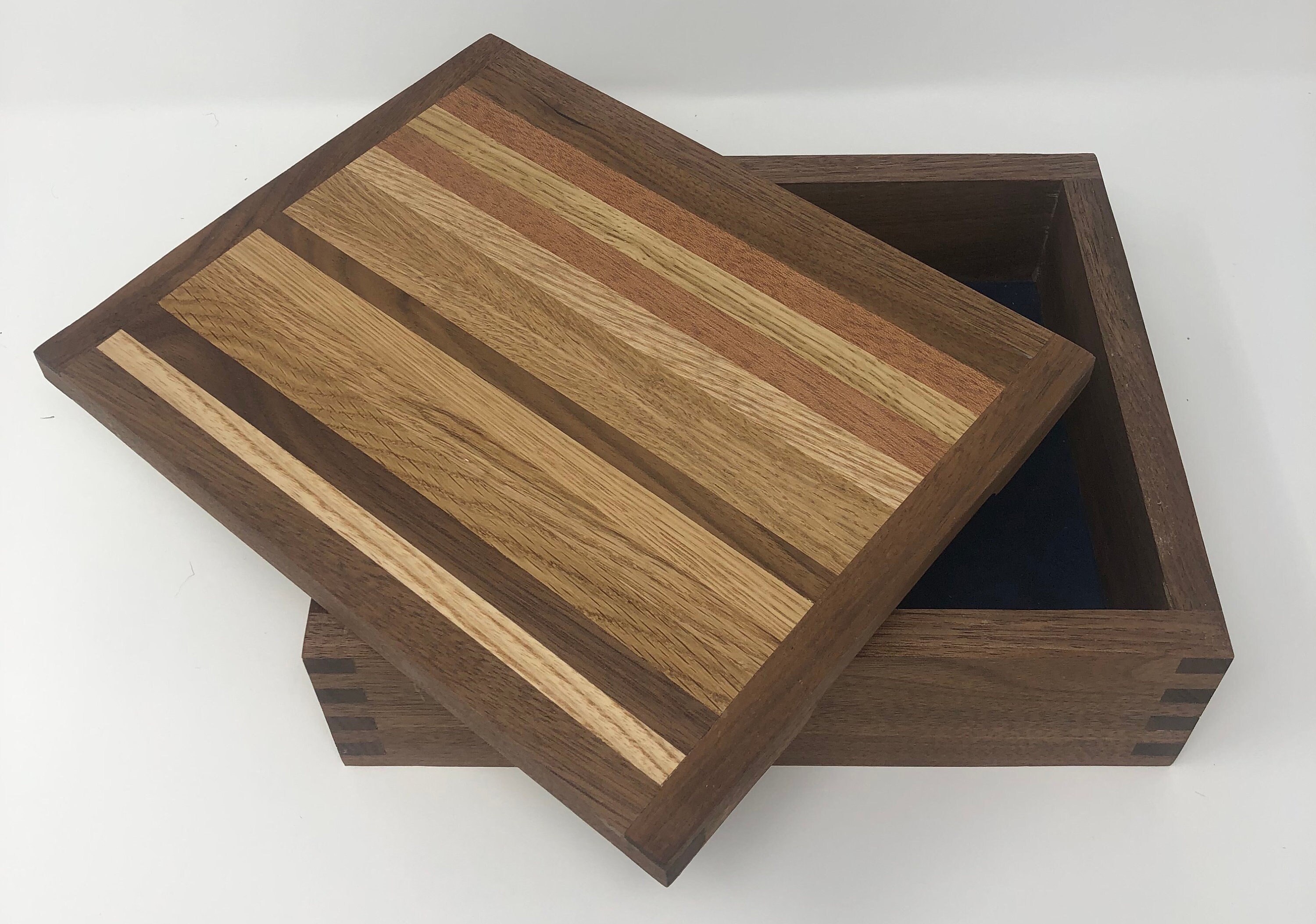 Walnut and Mixed Hardwood Jewellery Keepsake Valet Box - Etsy