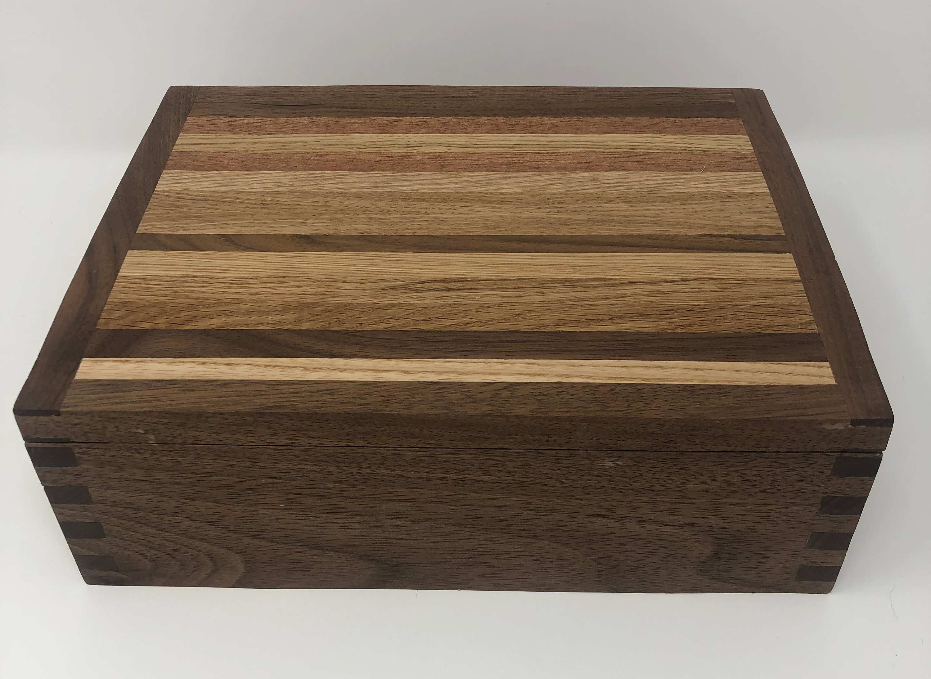 Walnut and Mixed Hardwood Jewellery Keepsake Valet Box - Etsy