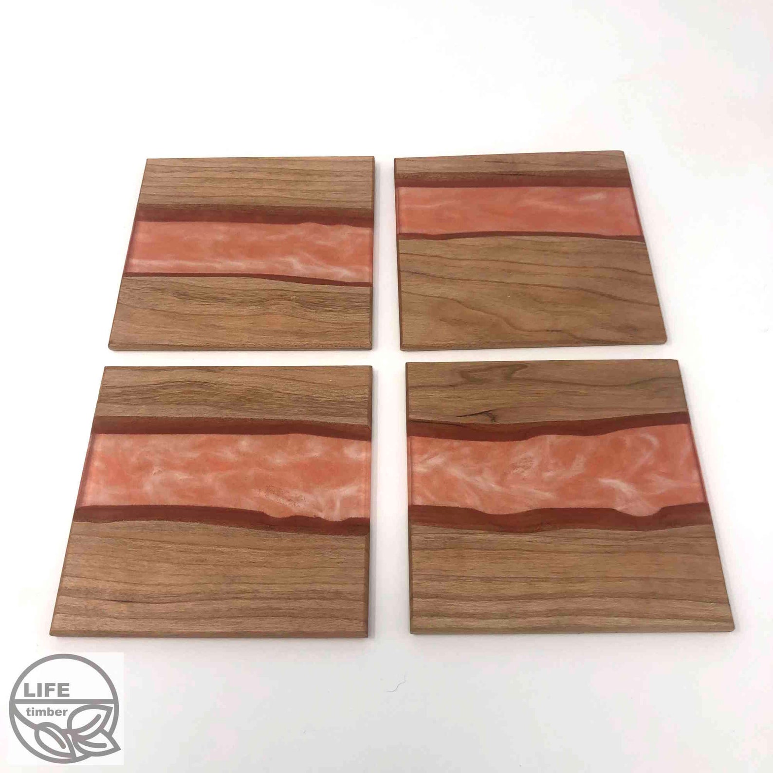 Red Resin River Solid Cherry Coasters - Etsy