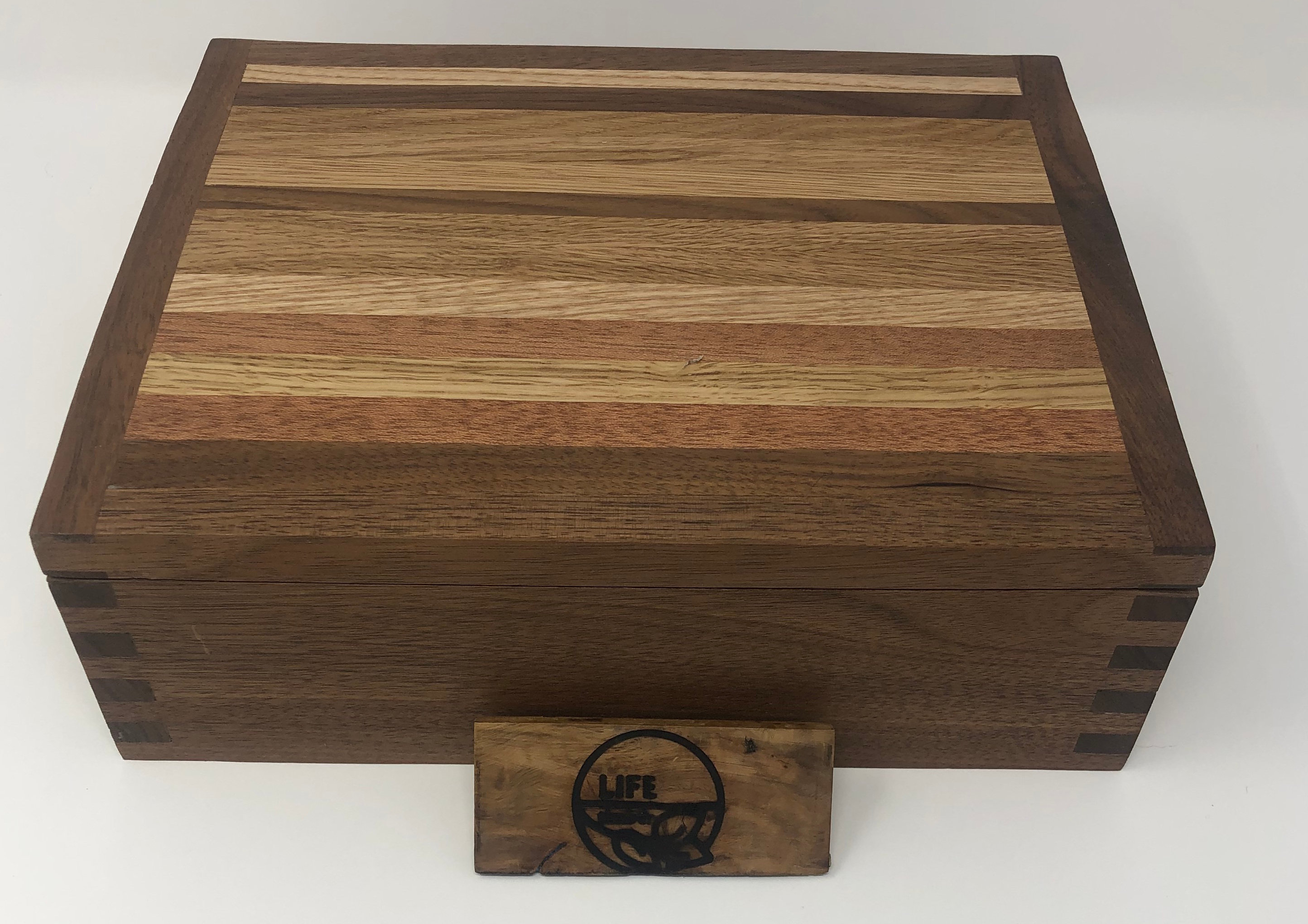 Walnut and Mixed Hardwood Jewellery Keepsake Valet Box - Etsy