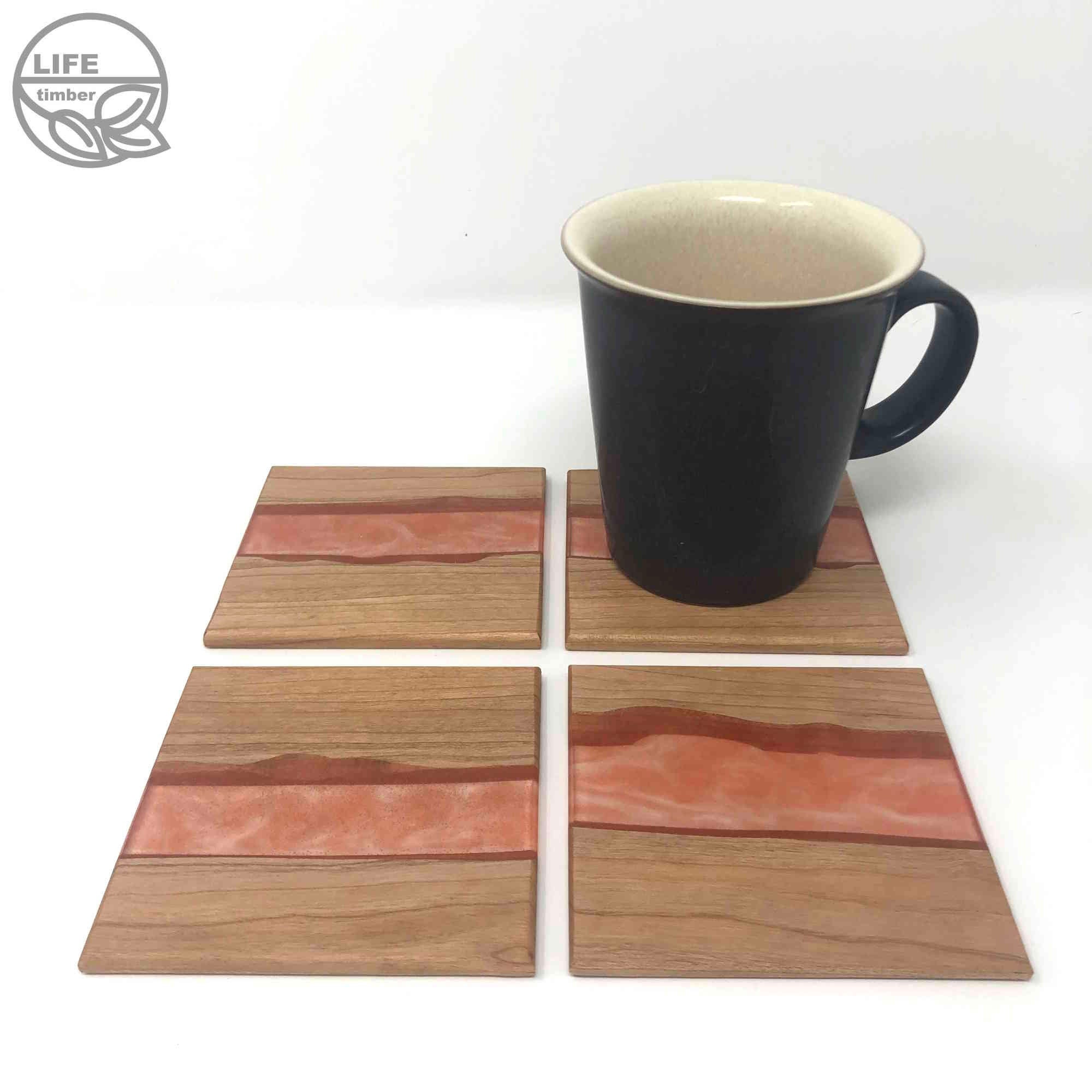Red Resin River Solid Cherry Coasters - Etsy
