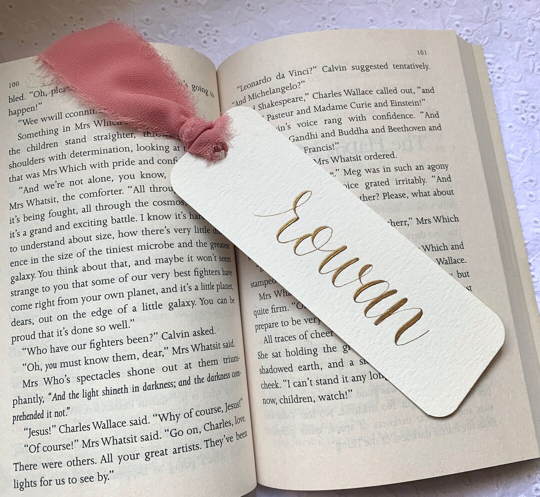 Custom Calligraphy Bookmarks, Personalized Pointed Pen Name Tags ...