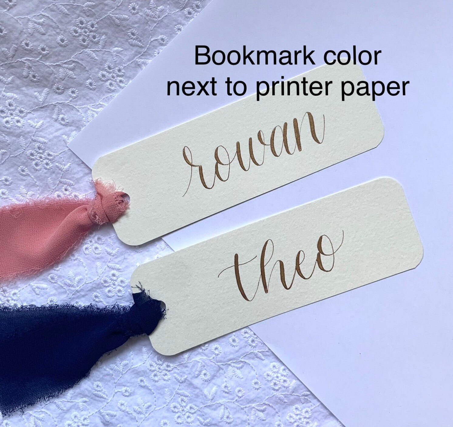 Custom Calligraphy Bookmarks, Personalized Pointed Pen Name Tags ...