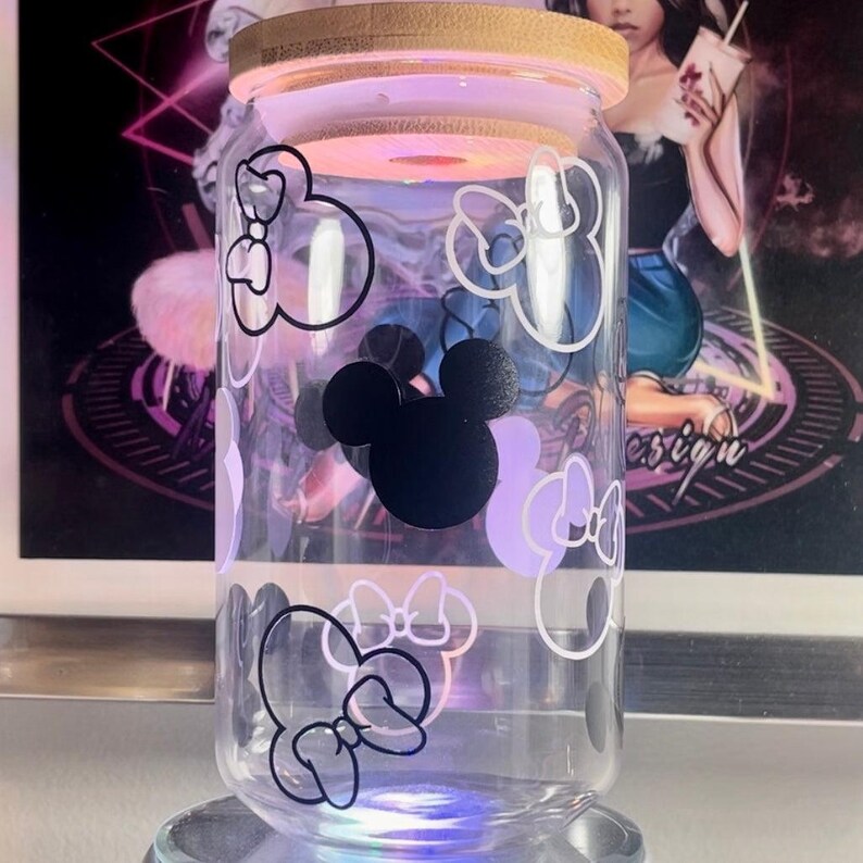 Mickey & Minnie Outline Soda Can Cup - Etsy