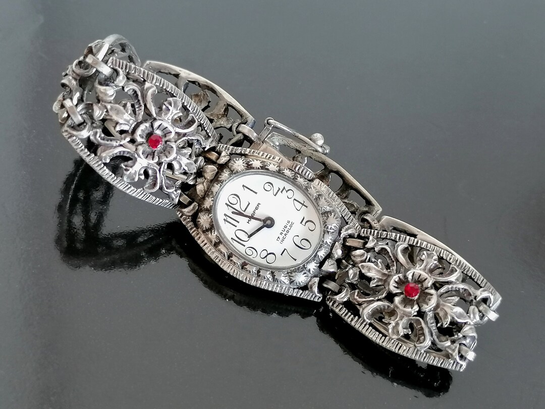 Rare Vintage Silver Swiss Watch. Mechanical Lady’s Swiss Silver Wrist ...