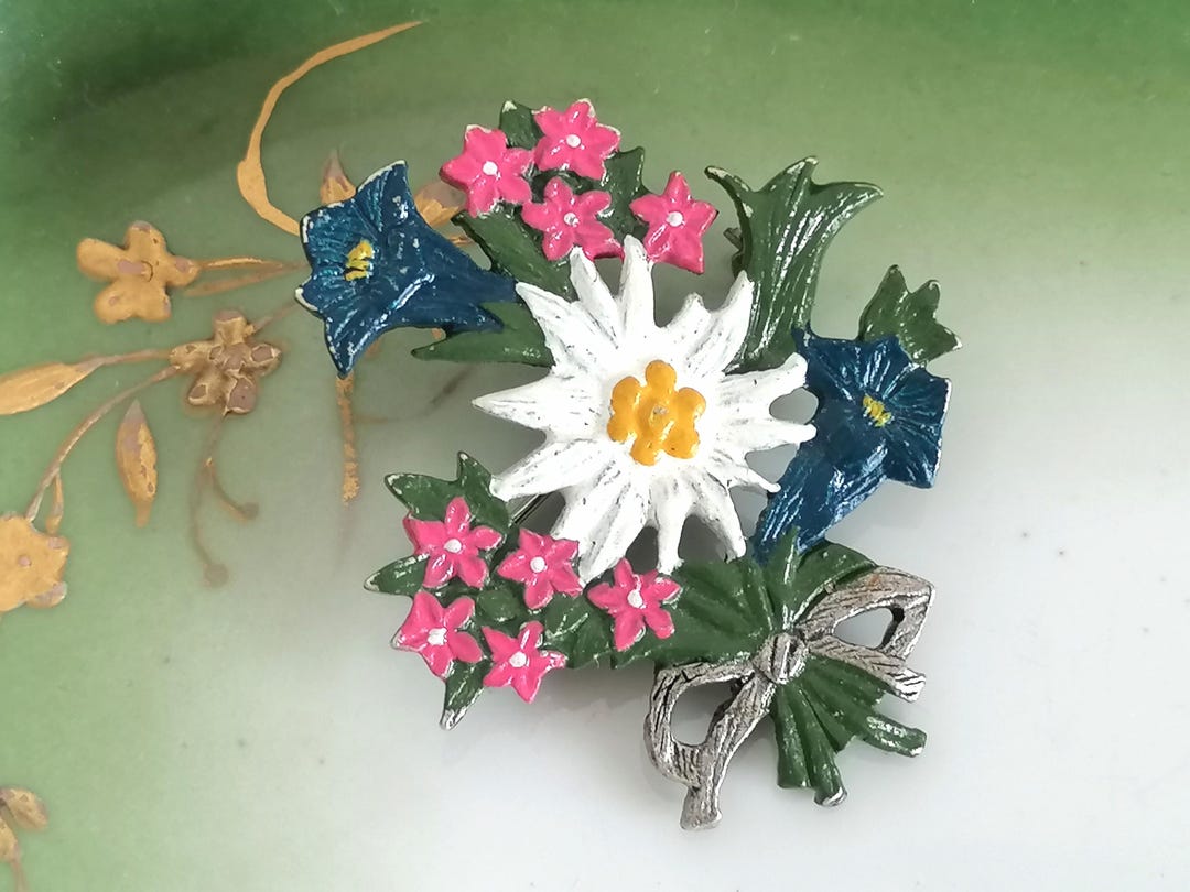 Antique Austrian Edelweiss Brooch From 1960's. - Etsy