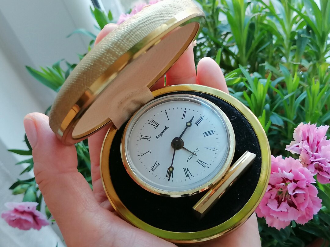 Vintage Austrian Mechanical Alarm Clock Watch 2 Jewels in Original Box ...