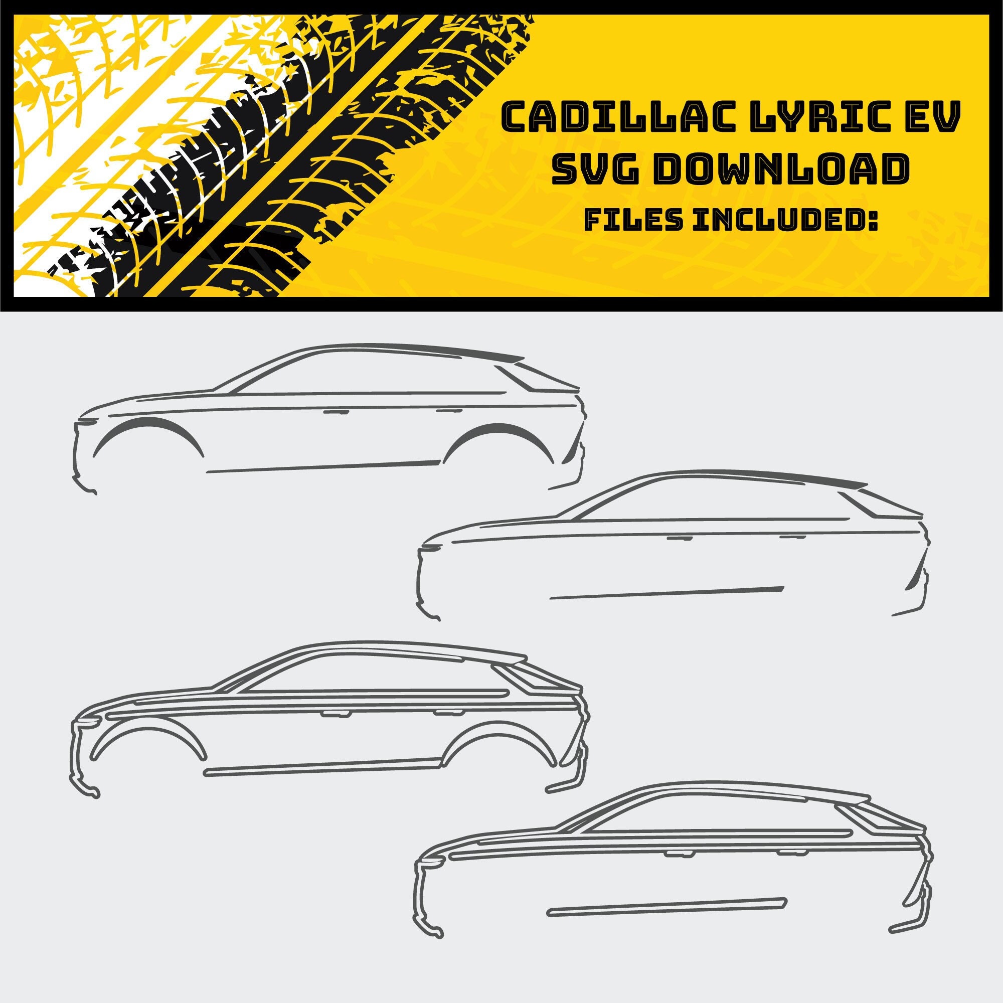 Cadillac Lyriq EV Inspired Digital Download for Vinyl Cutting Machine ...