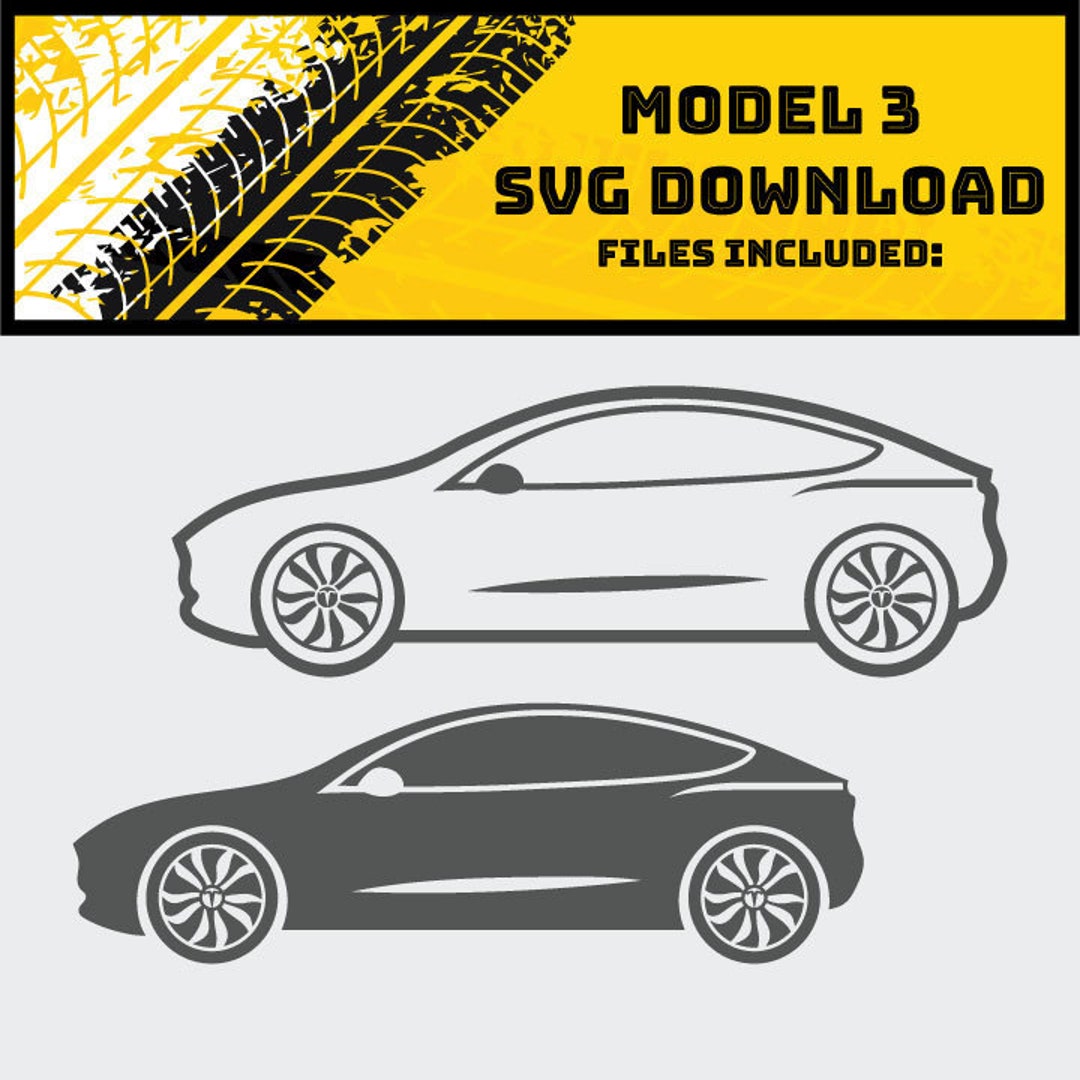 Tesla Model 3 Inspired Digital Download for Vinyl Cutting - Etsy Australia