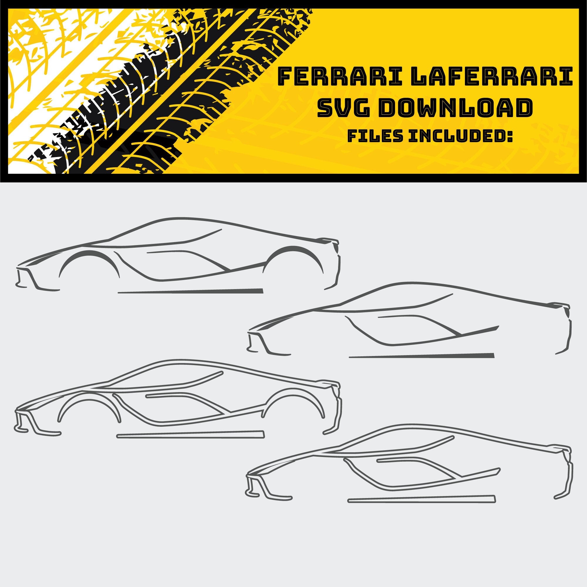Ferrari Laferrari Inspired Digital Download for Vinyl Cutting Machine ...