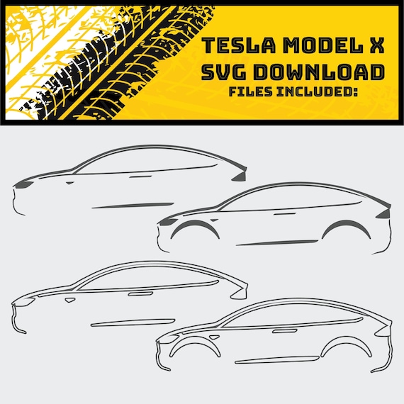 Tesla Model X Inspired Digital Download for Vinyl Cutting | Etsy