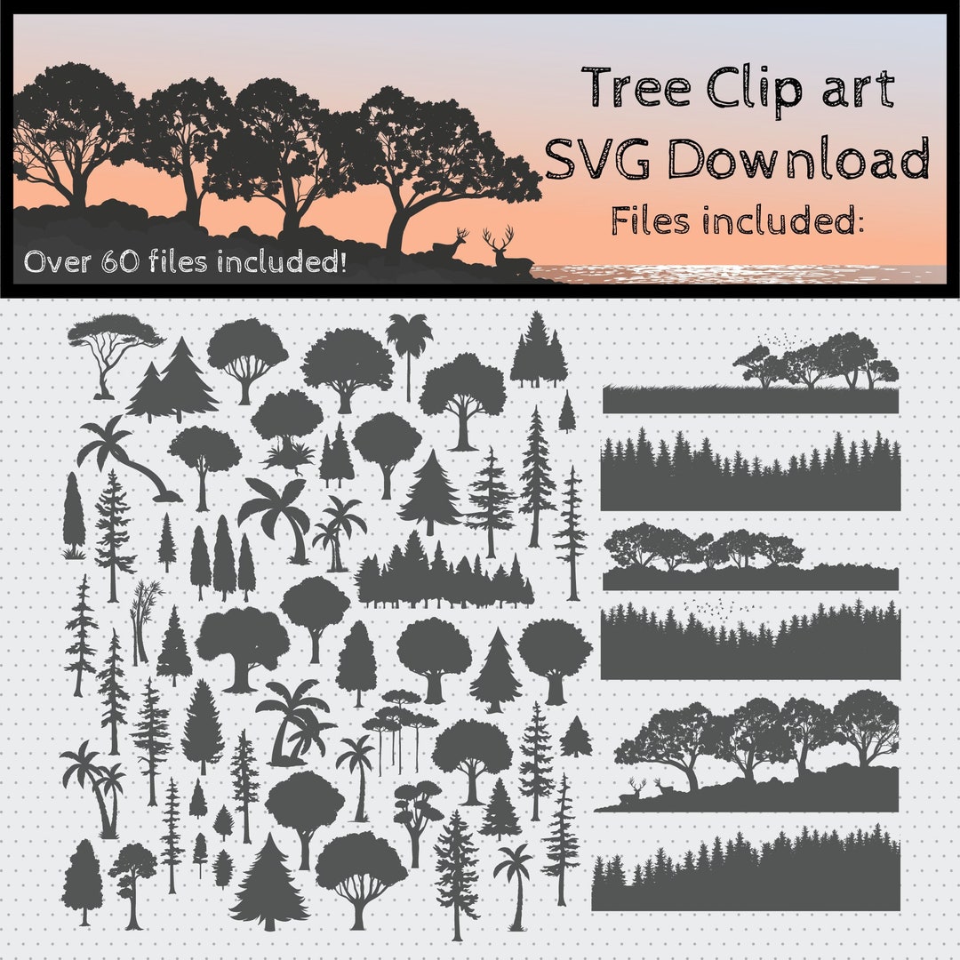 Tree Clip Art SVG Bundle Package Over 50 Included Images - Etsy