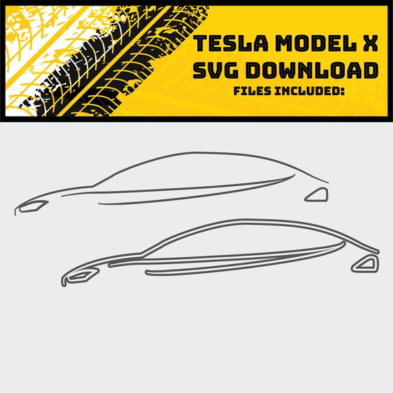 Tesla Model X Inspired Digital Download for Vinyl Cutting | Etsy