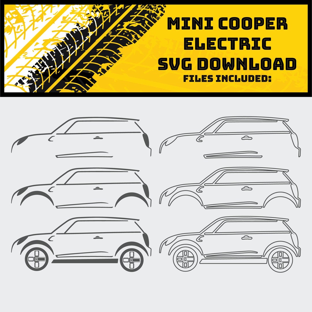 Mini Cooper Electric Inspired Digital Download for Vinyl Cutting ...