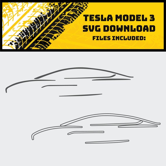 Tesla Model 3 Inspired Digital Download for Vinyl Cutting - Etsy