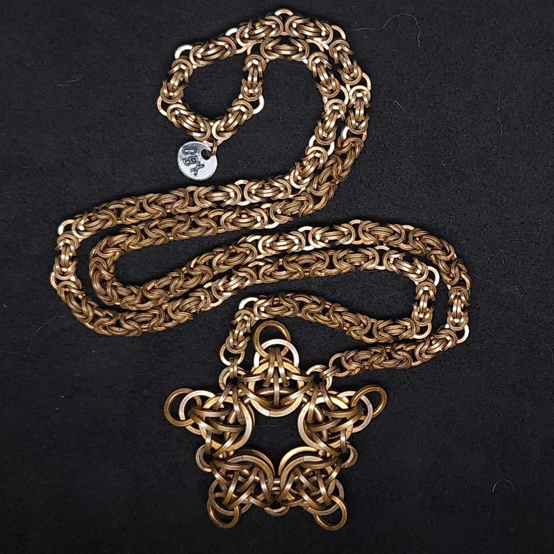 Star - Byzantine Chain Necklace - Bronze/copper - Etsy