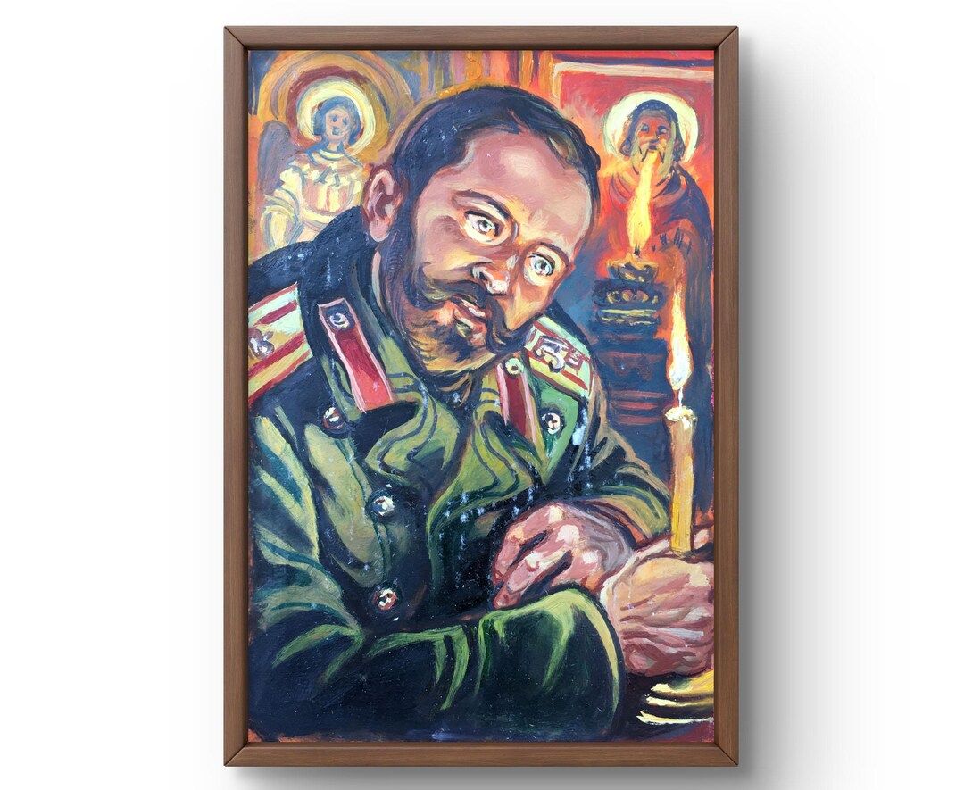 Oil Painting Portrait Original, Oil Painting, Man in Military Uniform ...