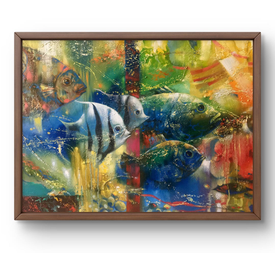 Oil Painting Abstract Original, Oil Painting on Canvas, Lively ...