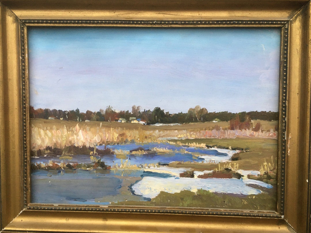 Oil Painting Pond Field Ivanenko Vladimir Mikhailovich Original Picture Painter Landscape Art ...