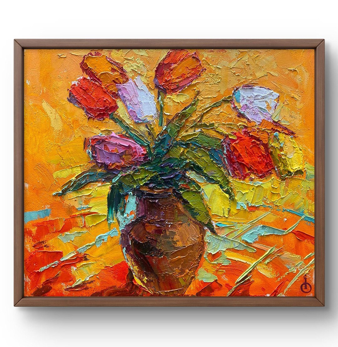 Oil Painting Still Life Original, Painting on Canvas, Flowers Still ...