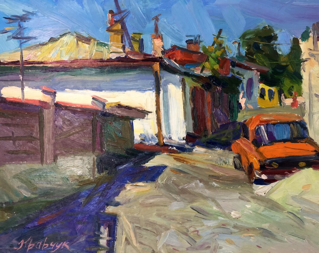 Oil Painting Deserted Street Kravchuk Roman Stepanovich Original ...