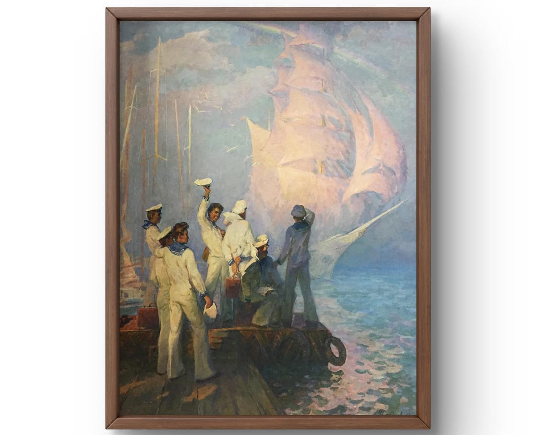 Oil Painting Social Realism Original, Oil Painting on Canvas, Sailors ...