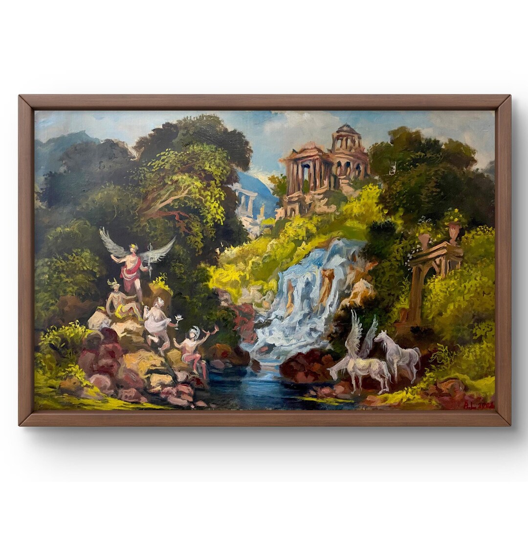 Oil Painting Mythology Original, Oil Painting on Cardboard, Divine ...