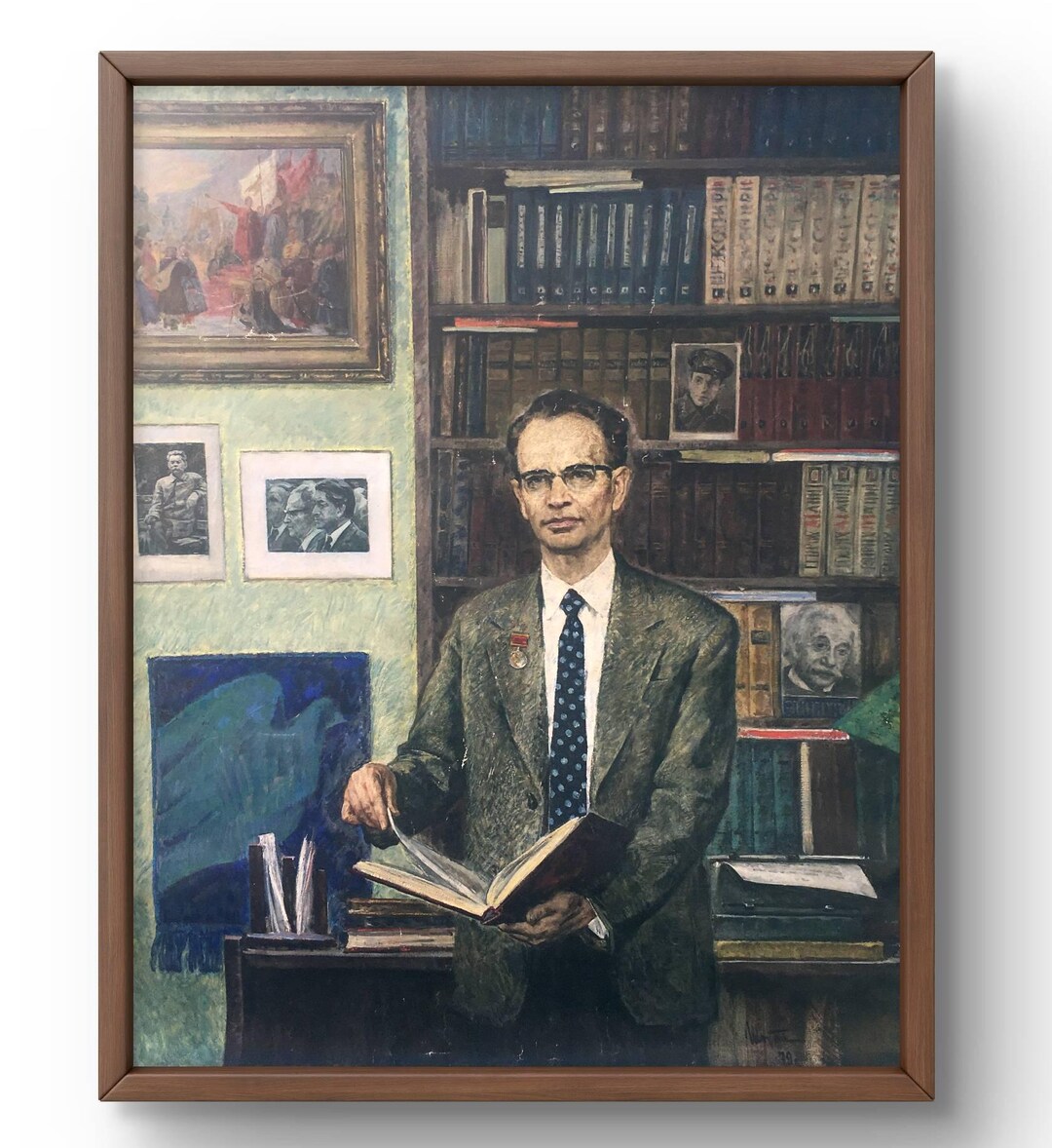 Oil Painting Social Realism Original, Oil Painting on Canvas, Writer in ...