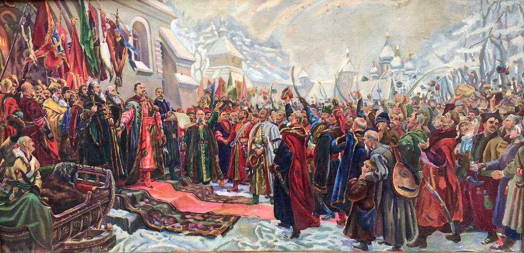 Oil Painting the Reunification of Ukraine and Russia Original Portrait ...