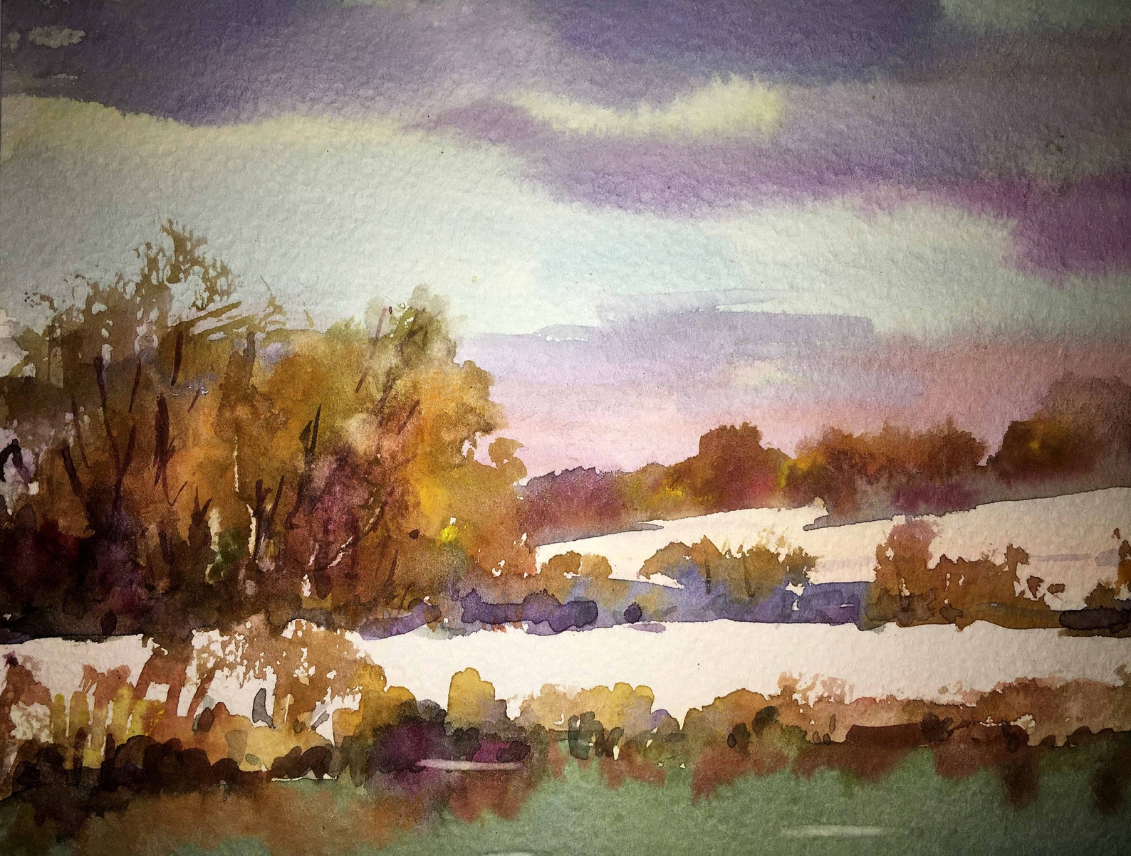 Early Spring Watercolor Painting Viktor Mikhailichenko - Etsy