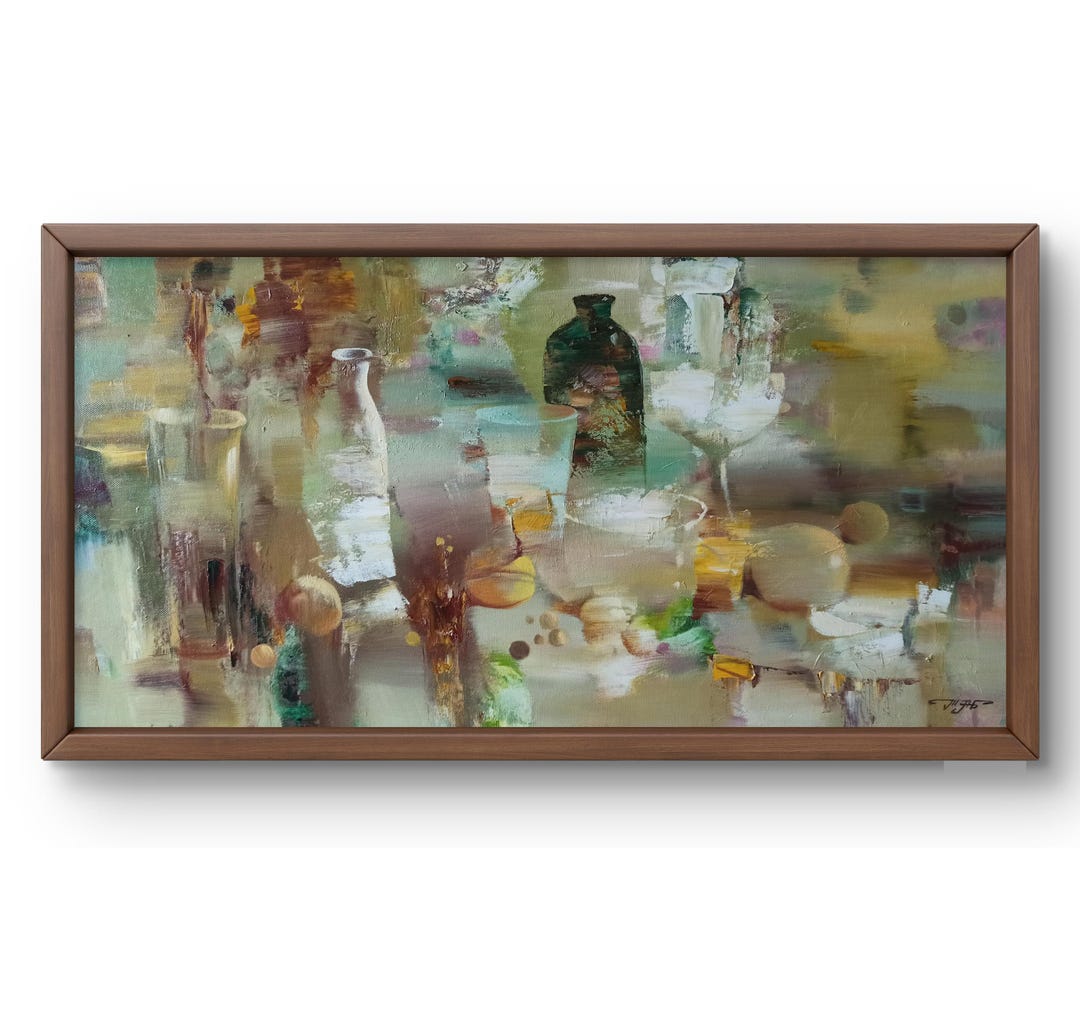 Oil Painting Abstract Original, Oil Painting, a Combination of Shapes ...