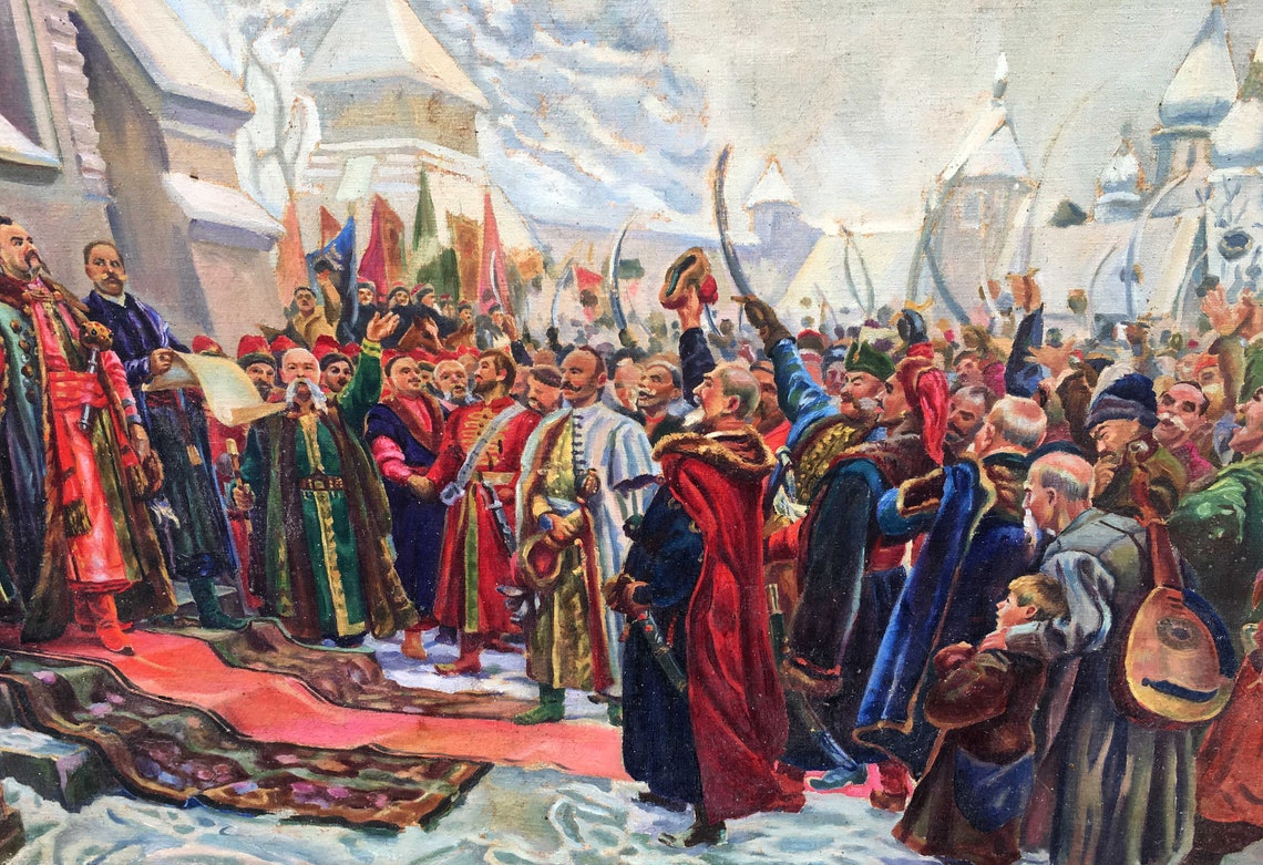Oil Painting the Reunification of Ukraine and Russia Original - Etsy