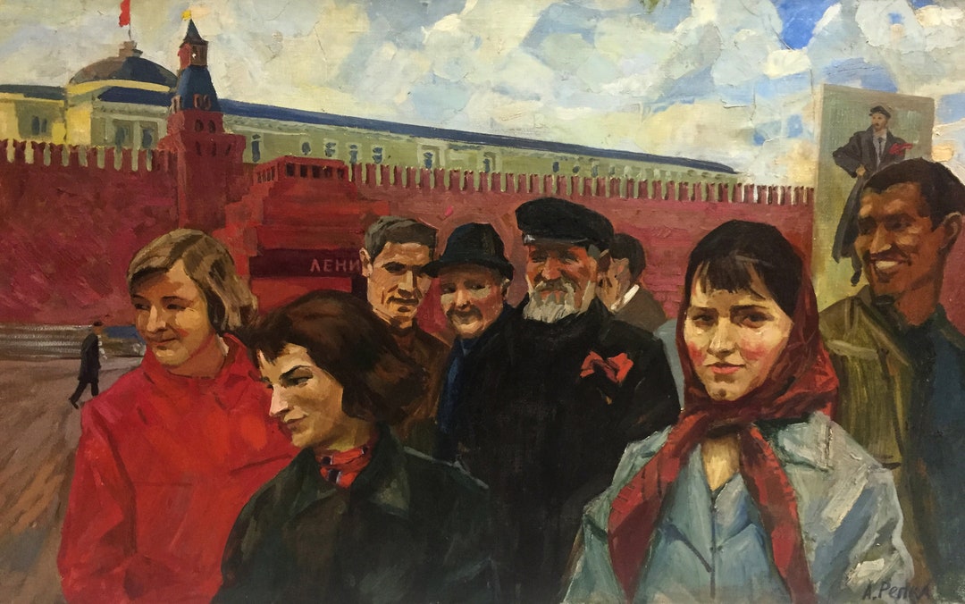 Oil Painting on the Red Square Alexander Repka Original Picture Painter ...