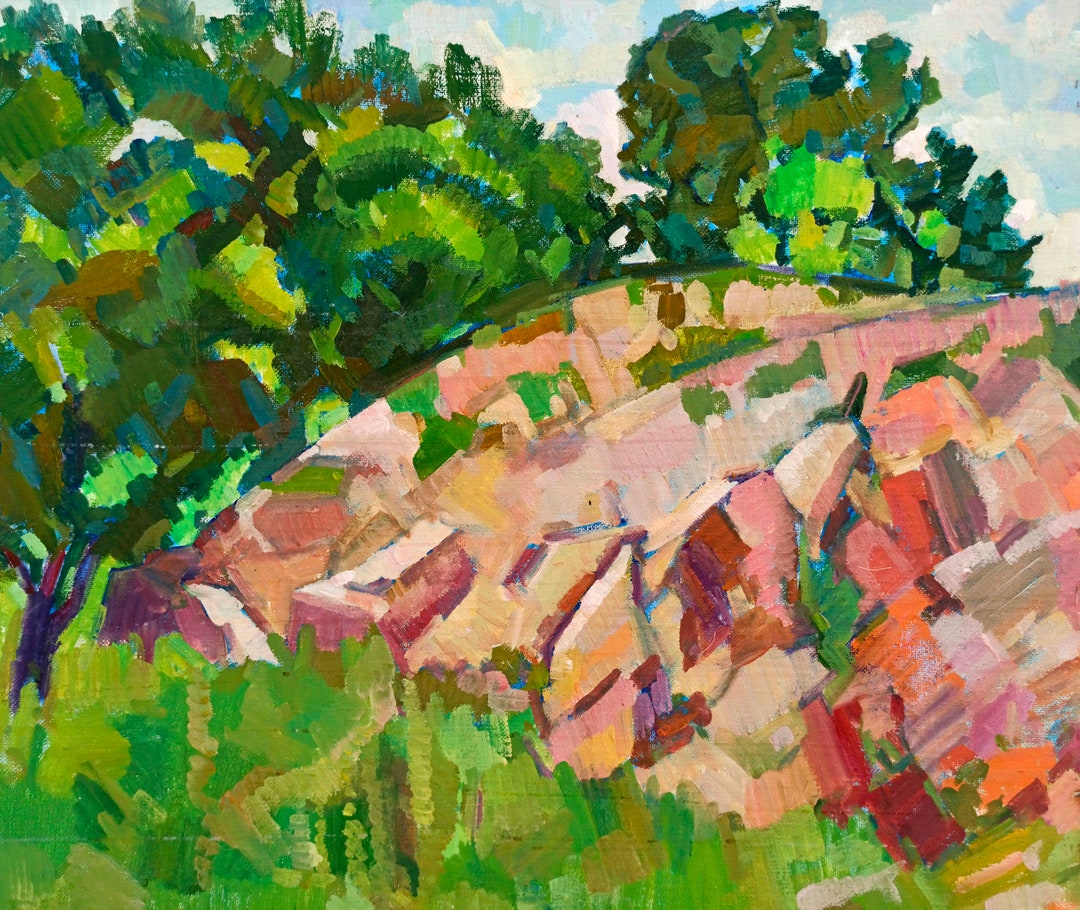 Oil Painting by the Ravine Peter Tovpev Original Picture Painter Signed ...