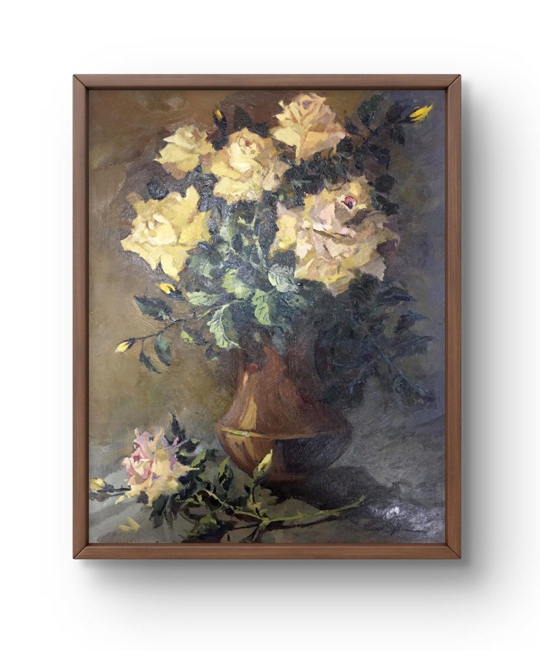 Oil Painting Still Life Original, Oil Painting on Cardboard, Still Life ...