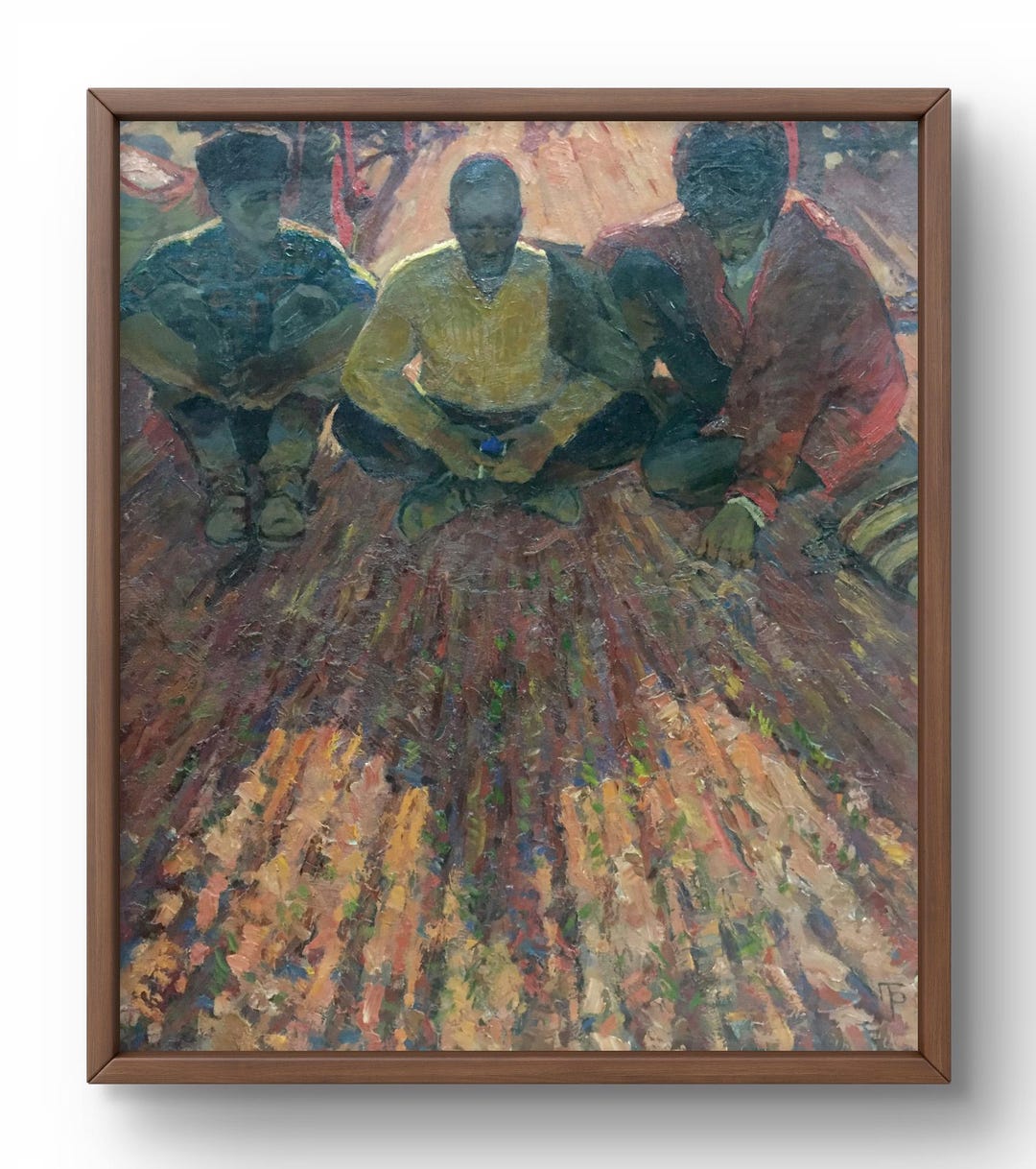 Oil Painting Social Realism Original, Oil Painting on Cardboard, Four ...