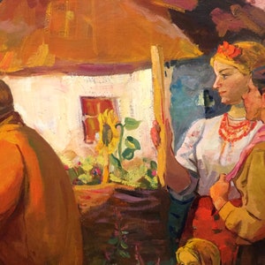 Oil Painting Evening Gatherings Original Picture Painter | Etsy