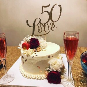 50 Years of Love Cake Topper - Etsy