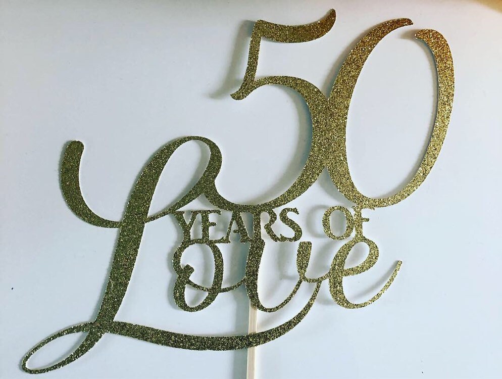 50 Years of Love Cake Topper - Etsy