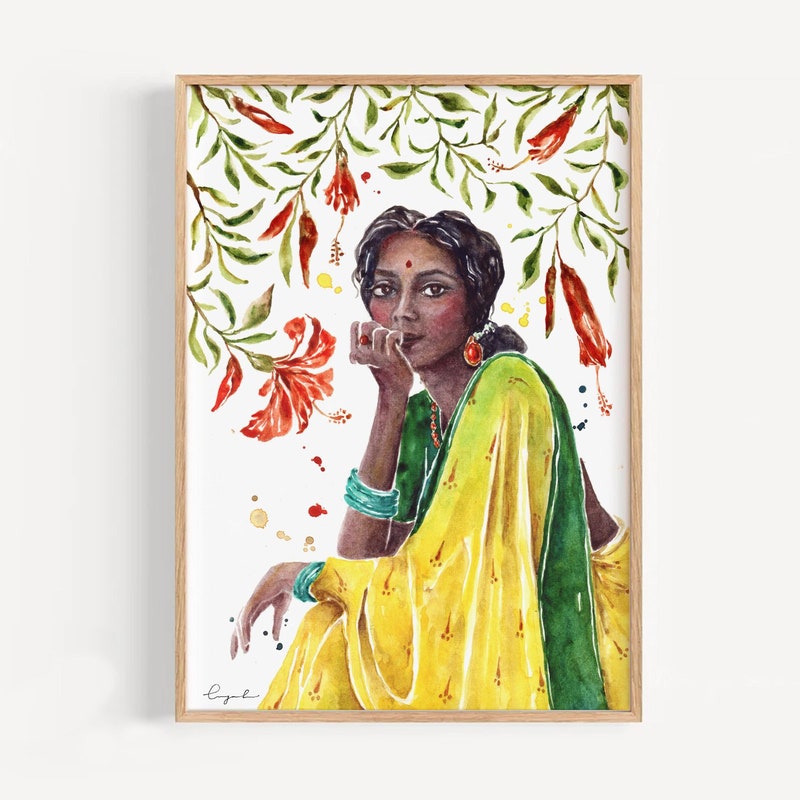 Sari Girl Art - Etsy