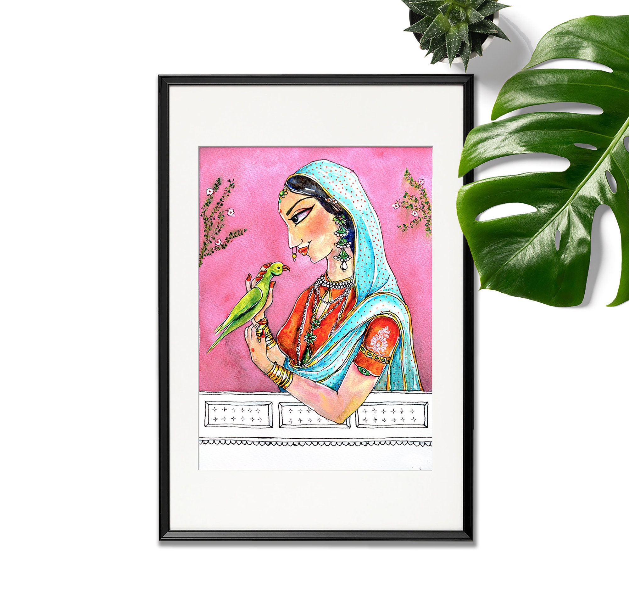 Rajkumari Indian Girl Woman Princess Art Print Painting Desi - Etsy France