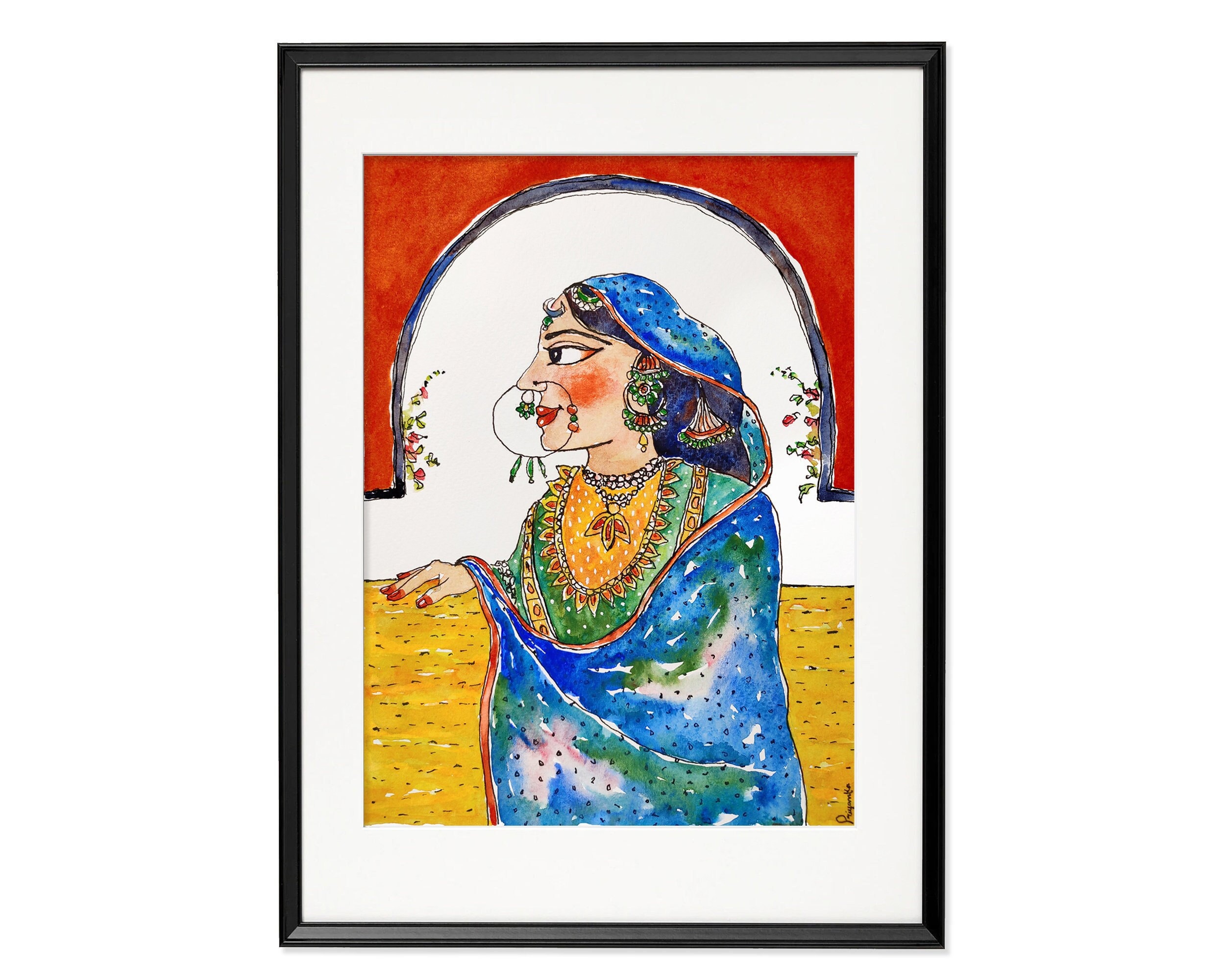 Maharani Indian Royal Woman Art Indian Lady Poster Painting - Etsy UK