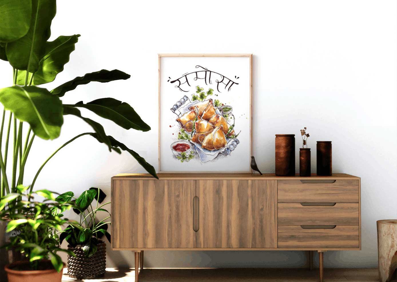 Samosa Indian Kitchen Decor Desi Poster Food Art Kitchen - Etsy