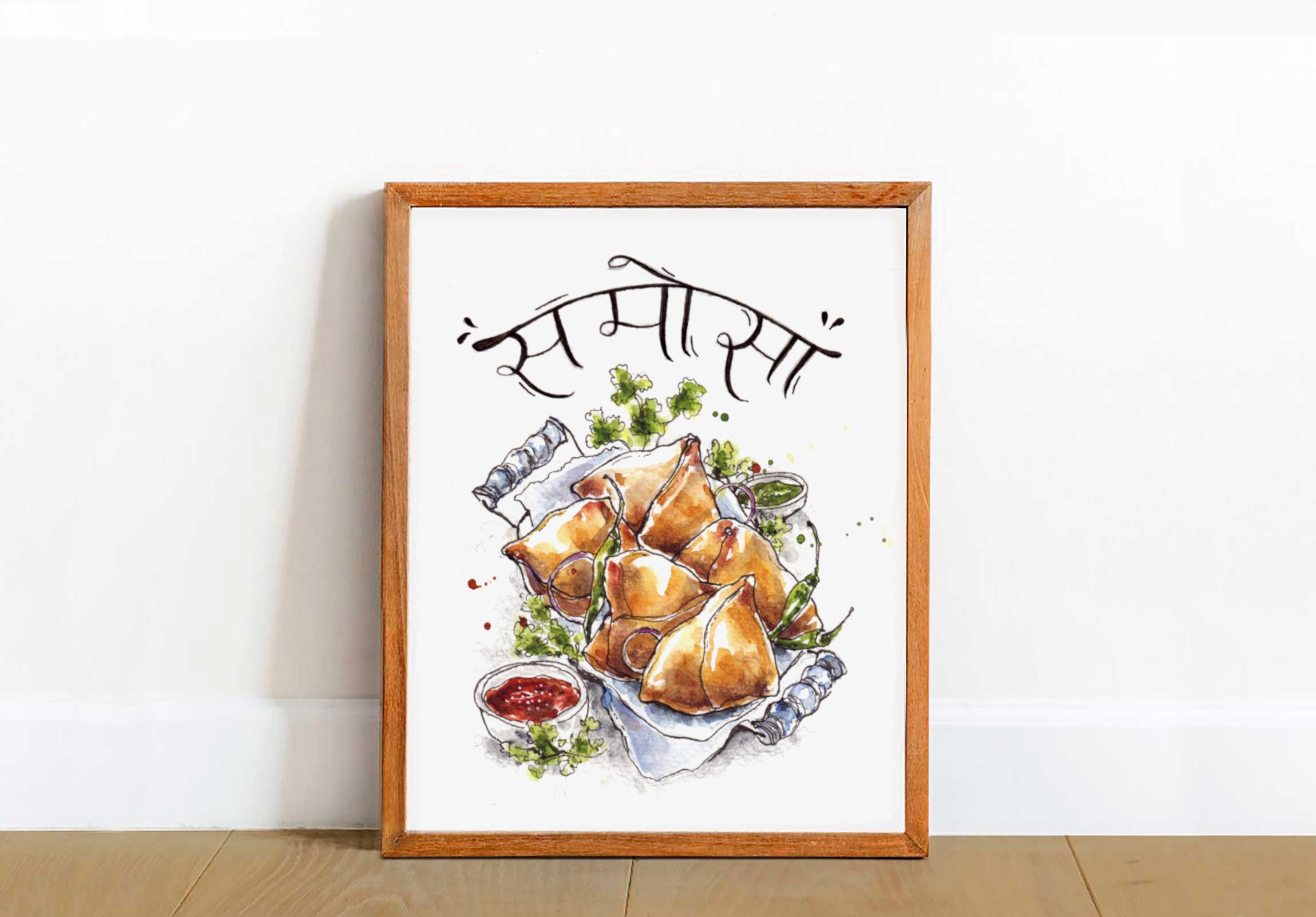 Samosa Indian Kitchen Decor Desi Poster Food Art Kitchen - Etsy