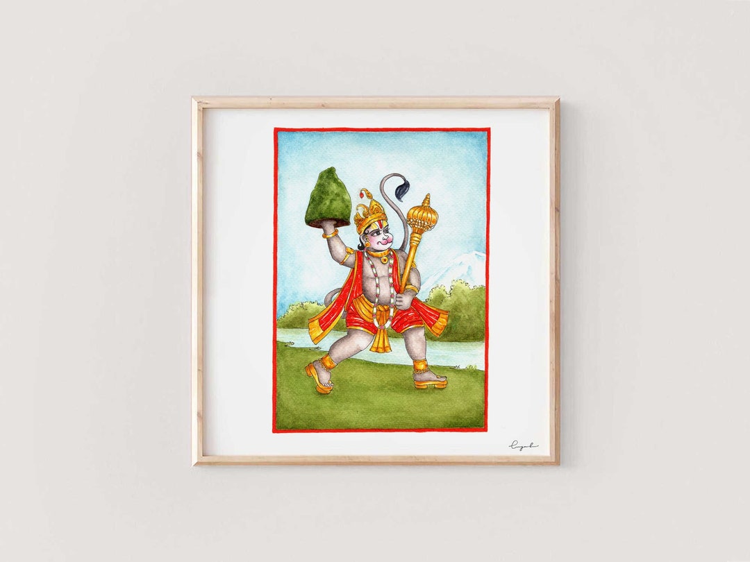 Bajrangbali Painting, Indian God Painting, Pavan Putra Poster, Hindu ...