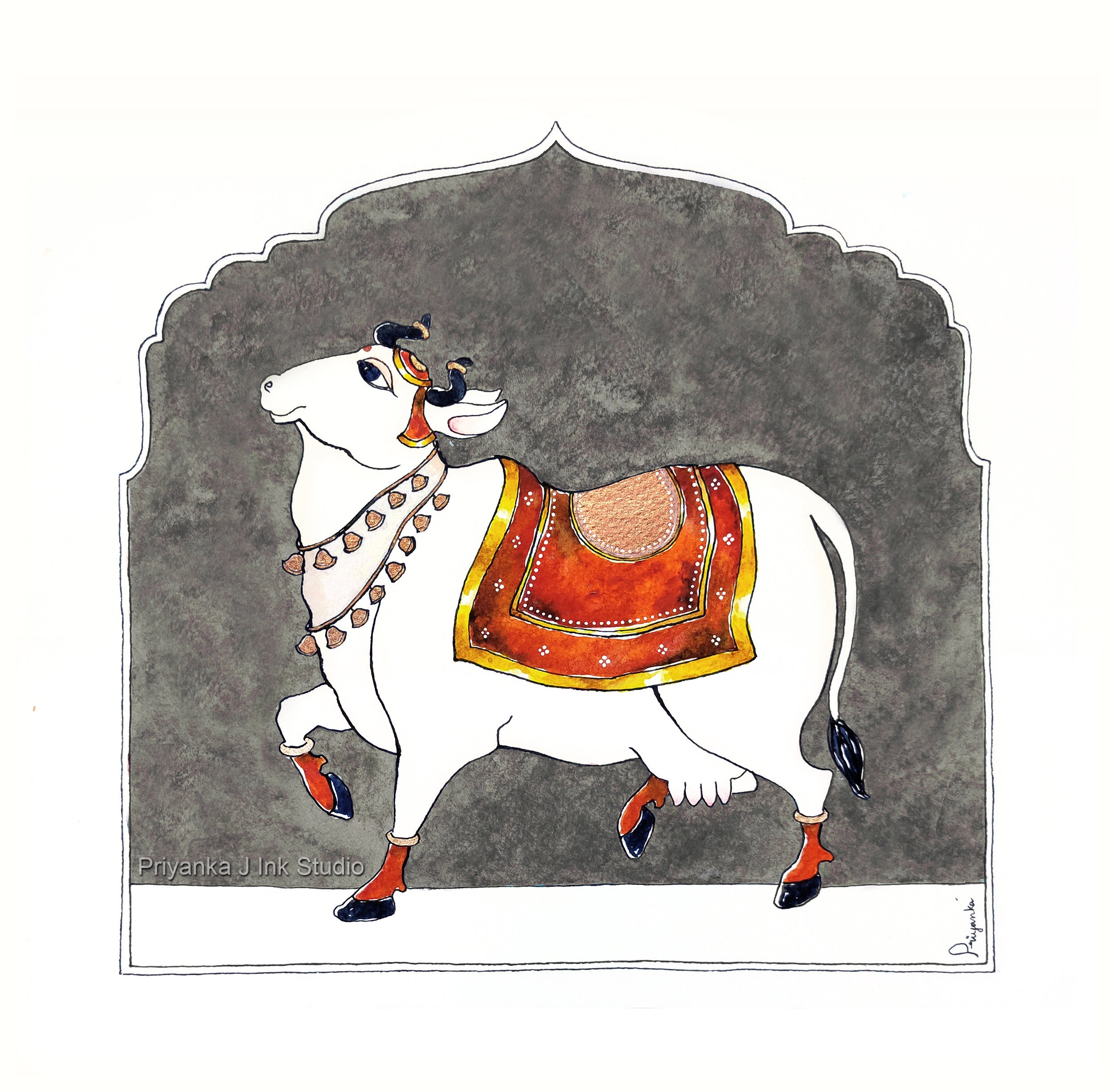 Pichwai Painting Cows Indian Art Print Set Indian Home Wall Decor ...