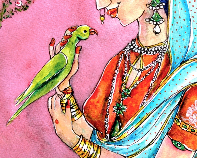 Rajkumari Indian Girl Woman Princess Art Print Painting Desi | Etsy