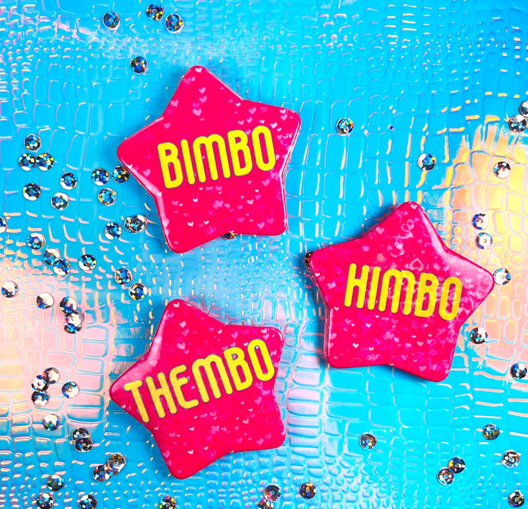 Himbo Bimbo Thembo Star Shaped Buttons Holographic Heart Film Buttons ...